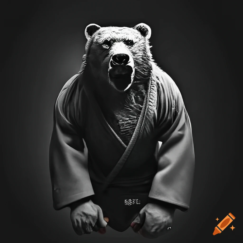 Brazilian jiu jitsu black bear on Craiyon