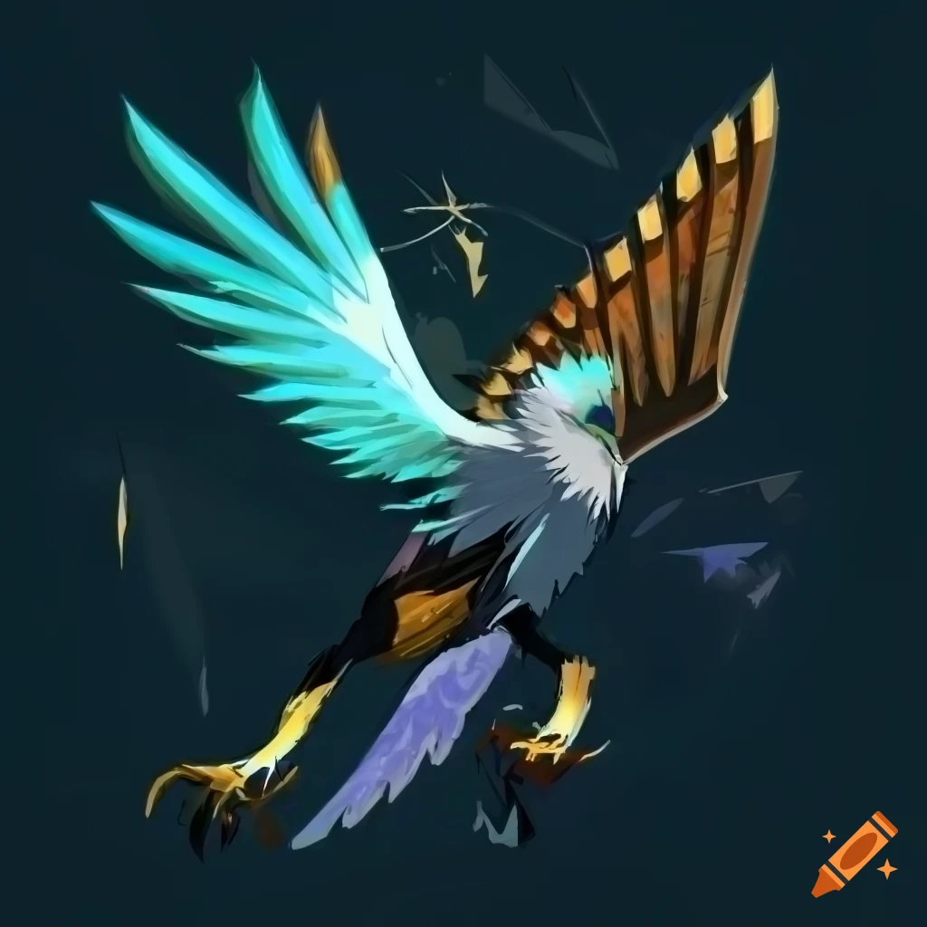 Futuristic Hawk Secretarybird Archaeoraptor Hybrid fursona character in ...