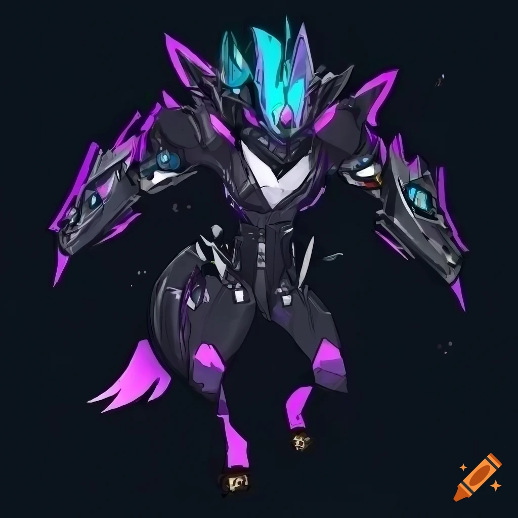 Action-packed cybernetic animal hybrid fursona in futuristic outfit on ...