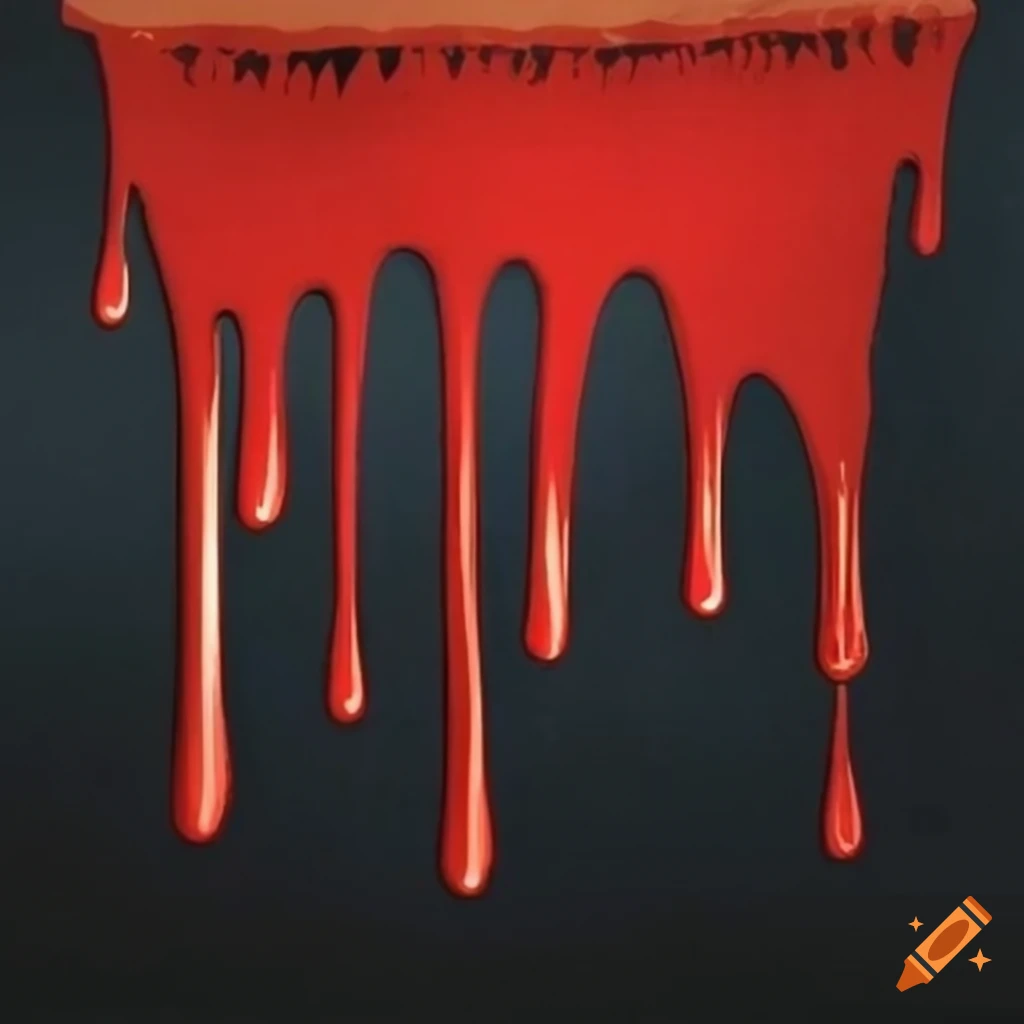 Vintage movie poster with dripping blood on Craiyon