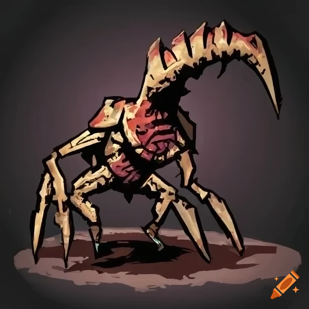 Bipedal crustacean-ant mixed with a tyranid in the style of darkest ...