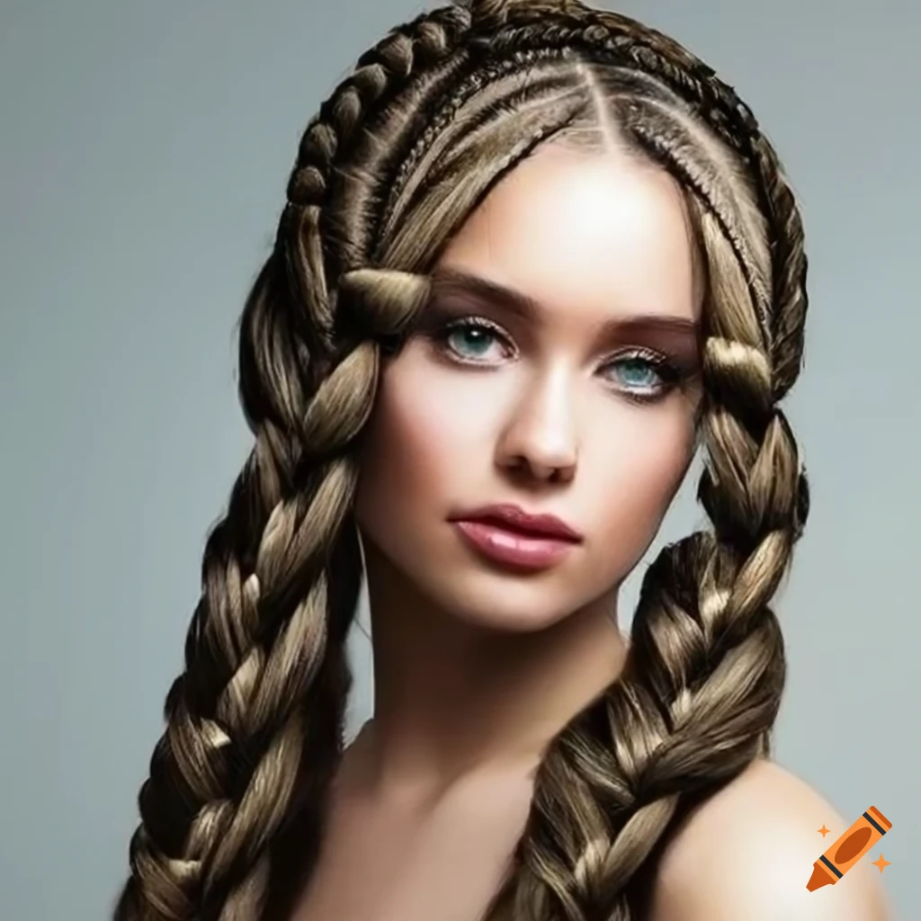 Portrait of a woman with beautiful braided hair on Craiyon