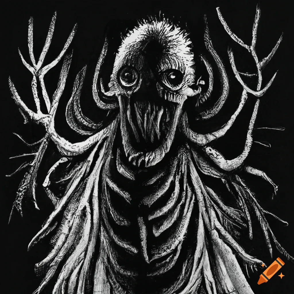 Black Ink drawings of strange monsters inspired by John Kenn Mortensen ...
