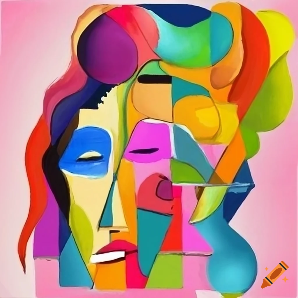 Happy cubist art on Craiyon