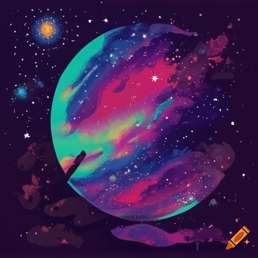 Retro vintage galaxy aesthetic on Craiyon