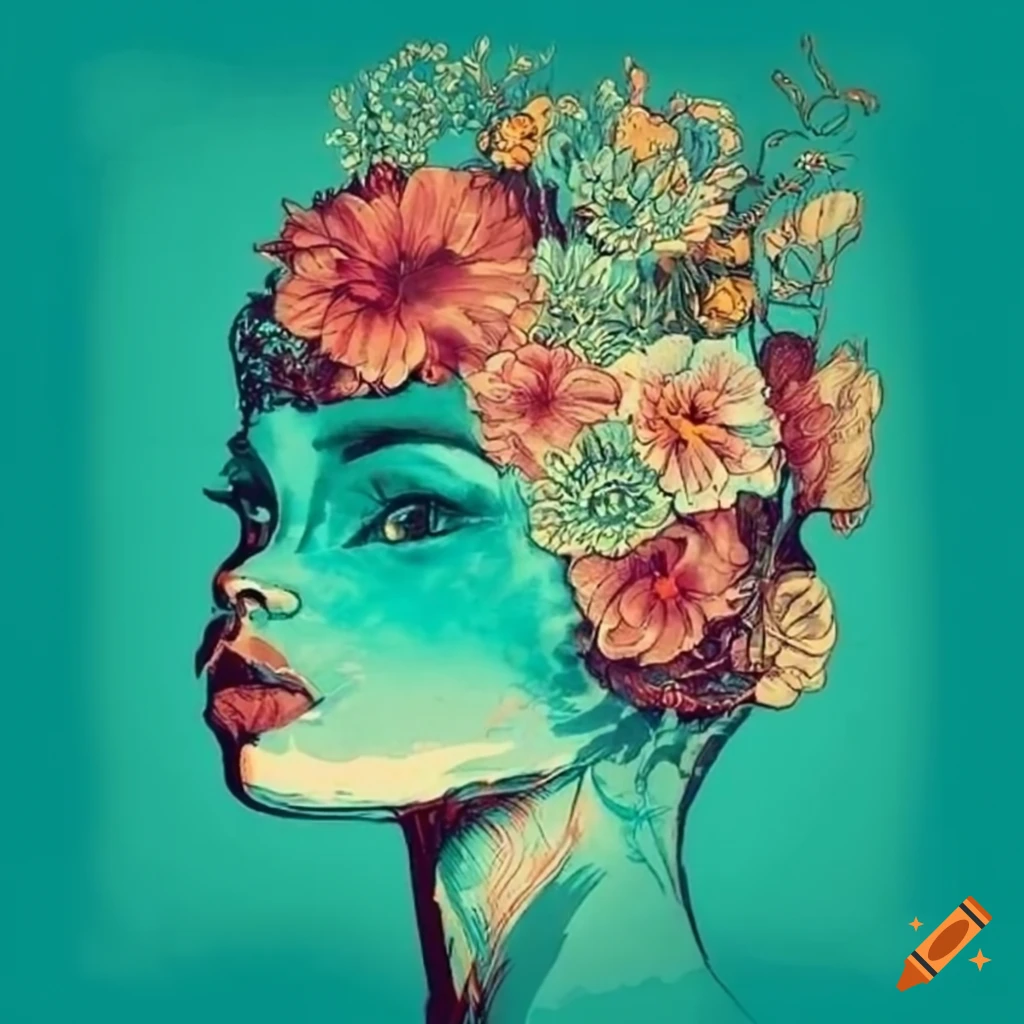 Vintage retro flora combination art on Craiyon