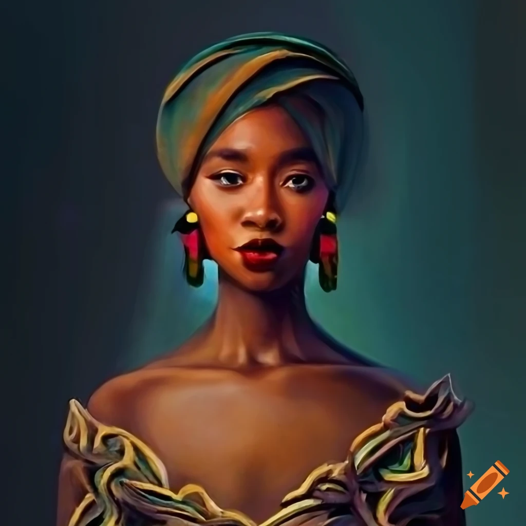 African elf in tenebrism style with ultra-detailed features in unique ...