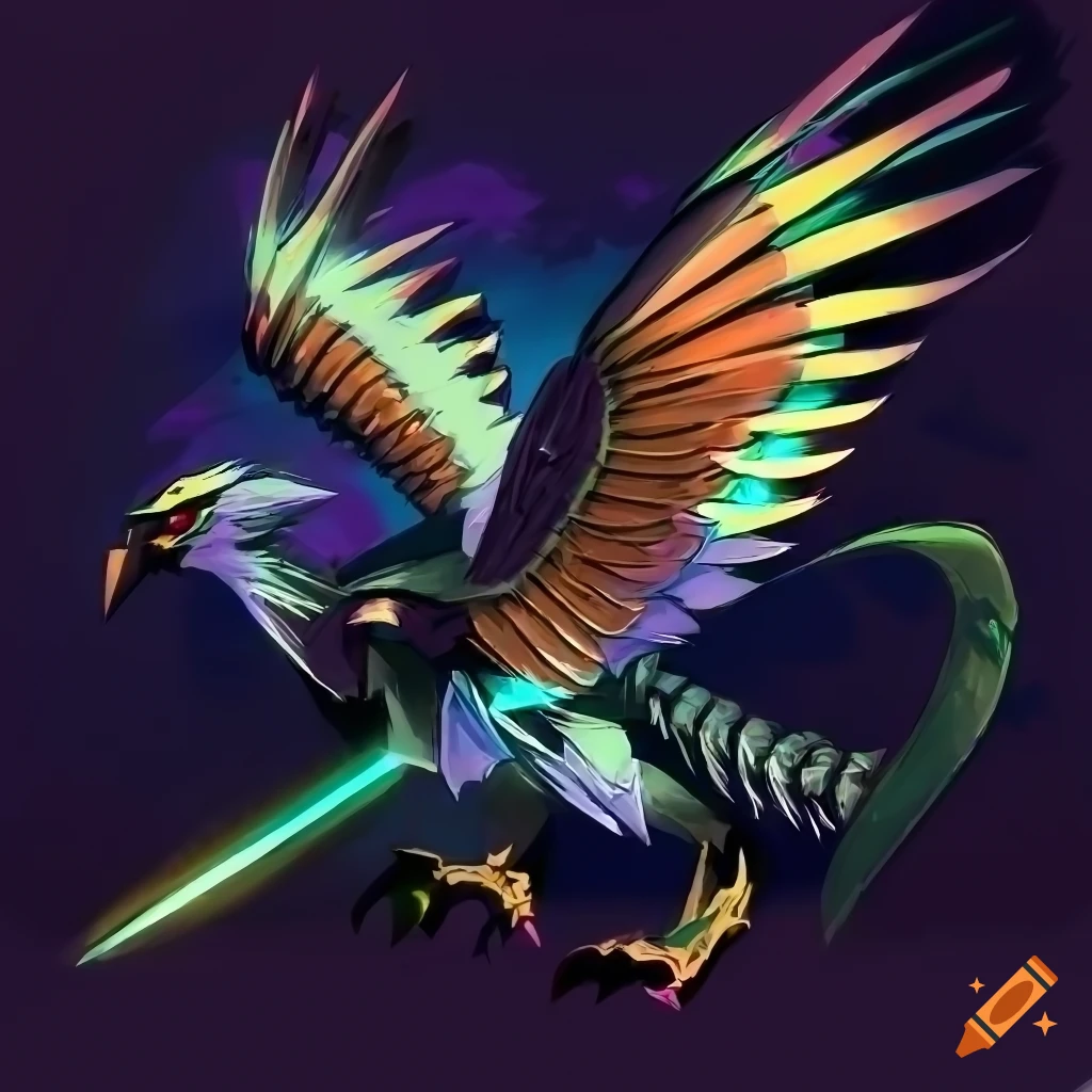 Fantastical futuristic hybrid fursona character in anime style on Craiyon