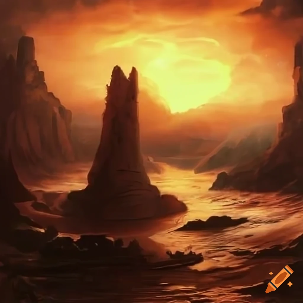 Abstract representation of gehinnom on Craiyon