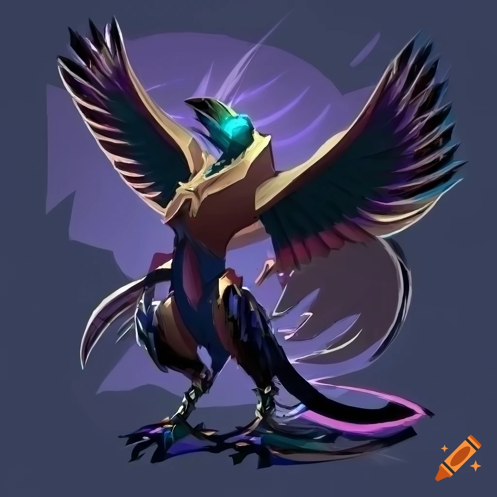 Futuristic hawk secretarybird kori bustard archaeoraptor hybrid fursona ...