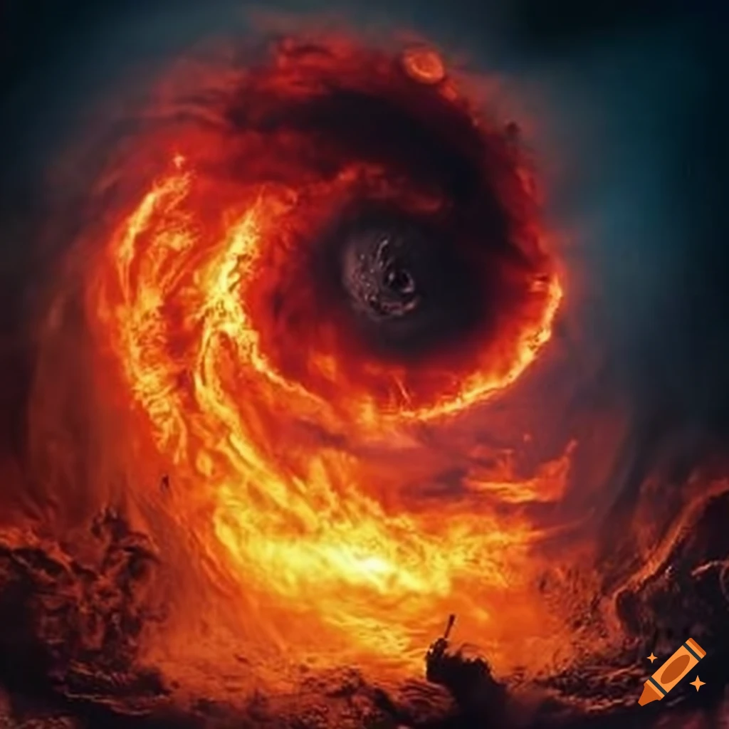 Fire hurricane phenomenon on Craiyon