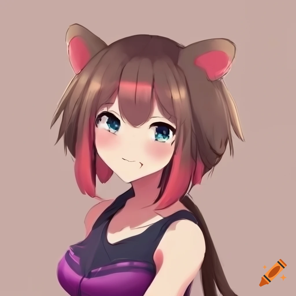 Monkey girl gamer with kemonomimi features and tail on Craiyon