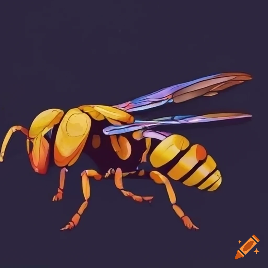 Vintage style illustration of death wasps on Craiyon