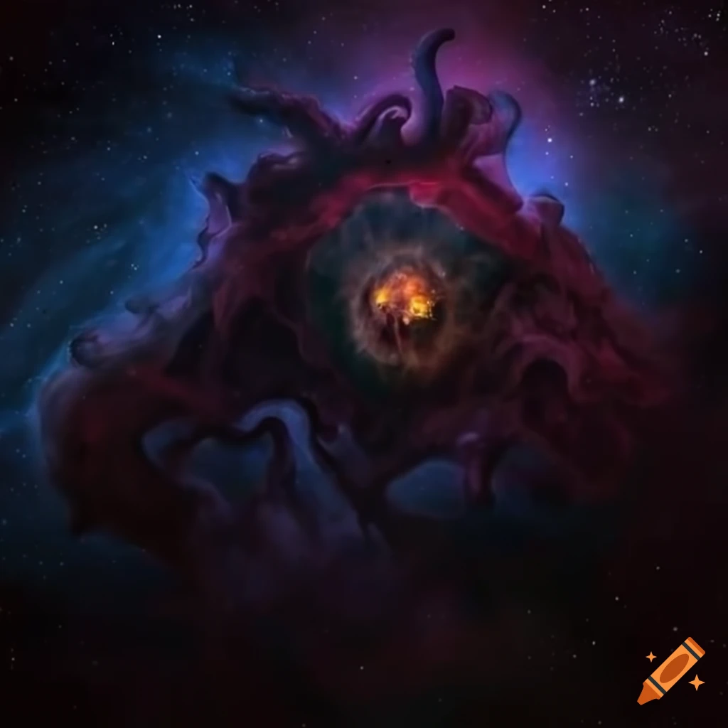 Lovecraftian monster nebula with a swirling maelstrom at its center on ...