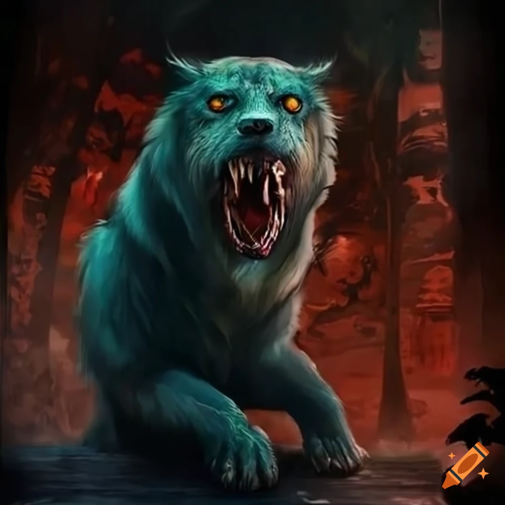 Fantasy beast resembling a dog on Craiyon