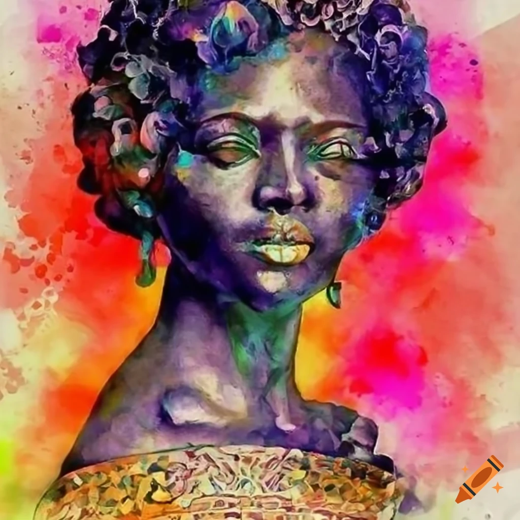 Retro black woman statue on Craiyon