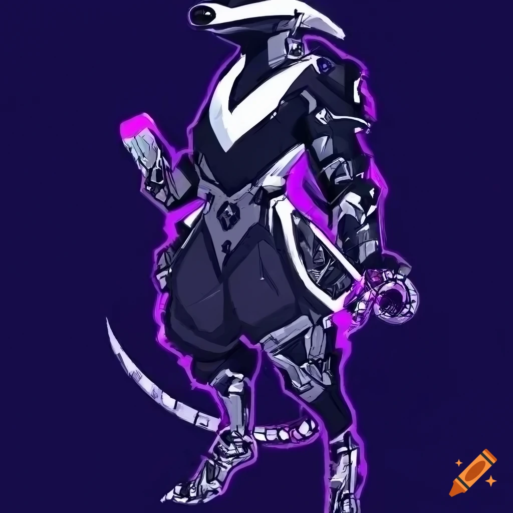 Futuristic cyberpunk european badger in fantastical anime style on Craiyon