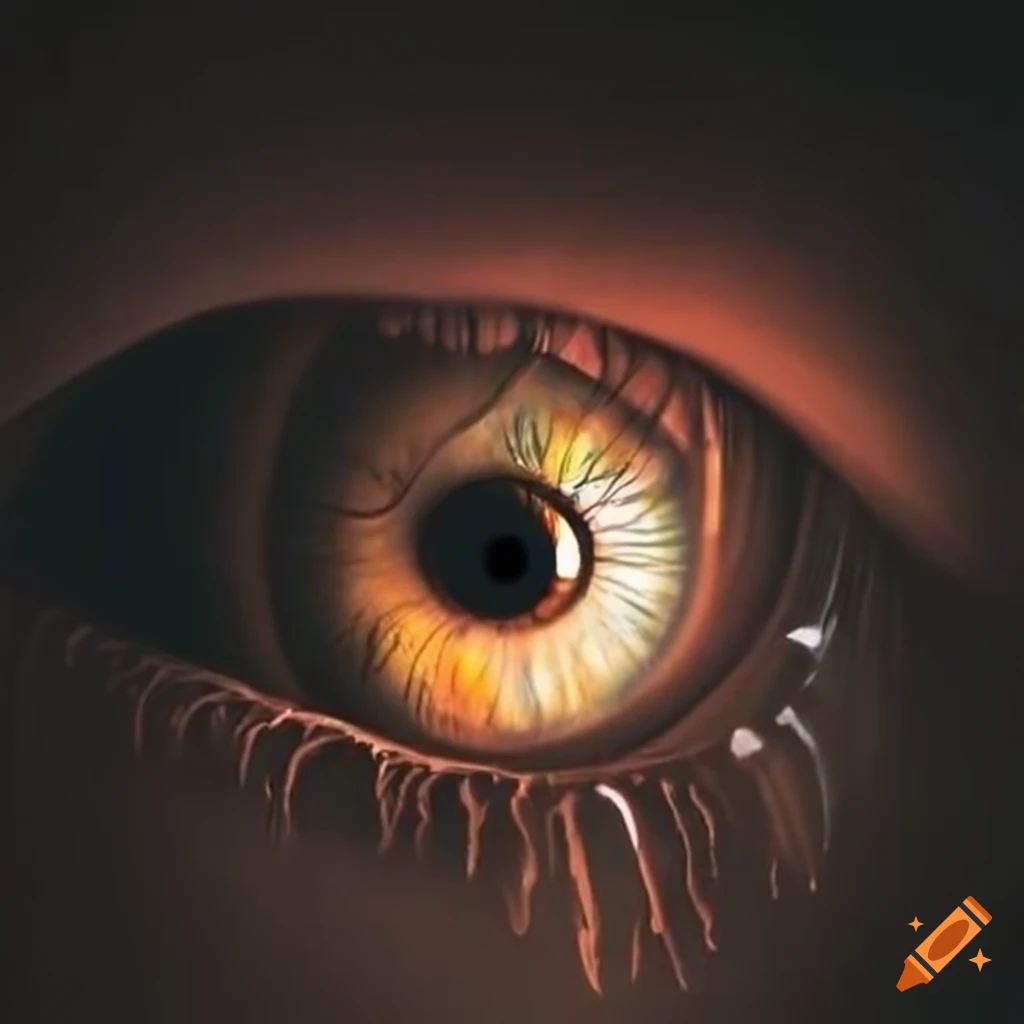 Abstract weeping eye concept with a glazed look on Craiyon