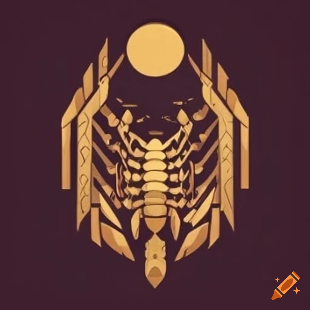Retro art deco scorpion design on Craiyon