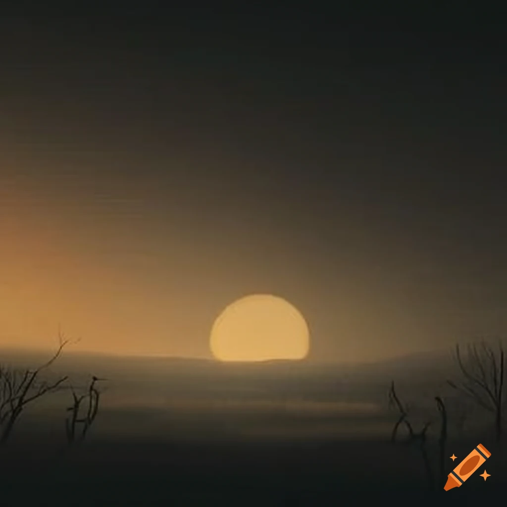 Haunting depiction of an empty landscape on Craiyon