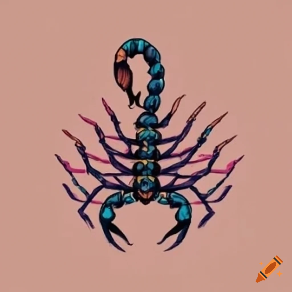 Retro ink art of a scorpion on Craiyon