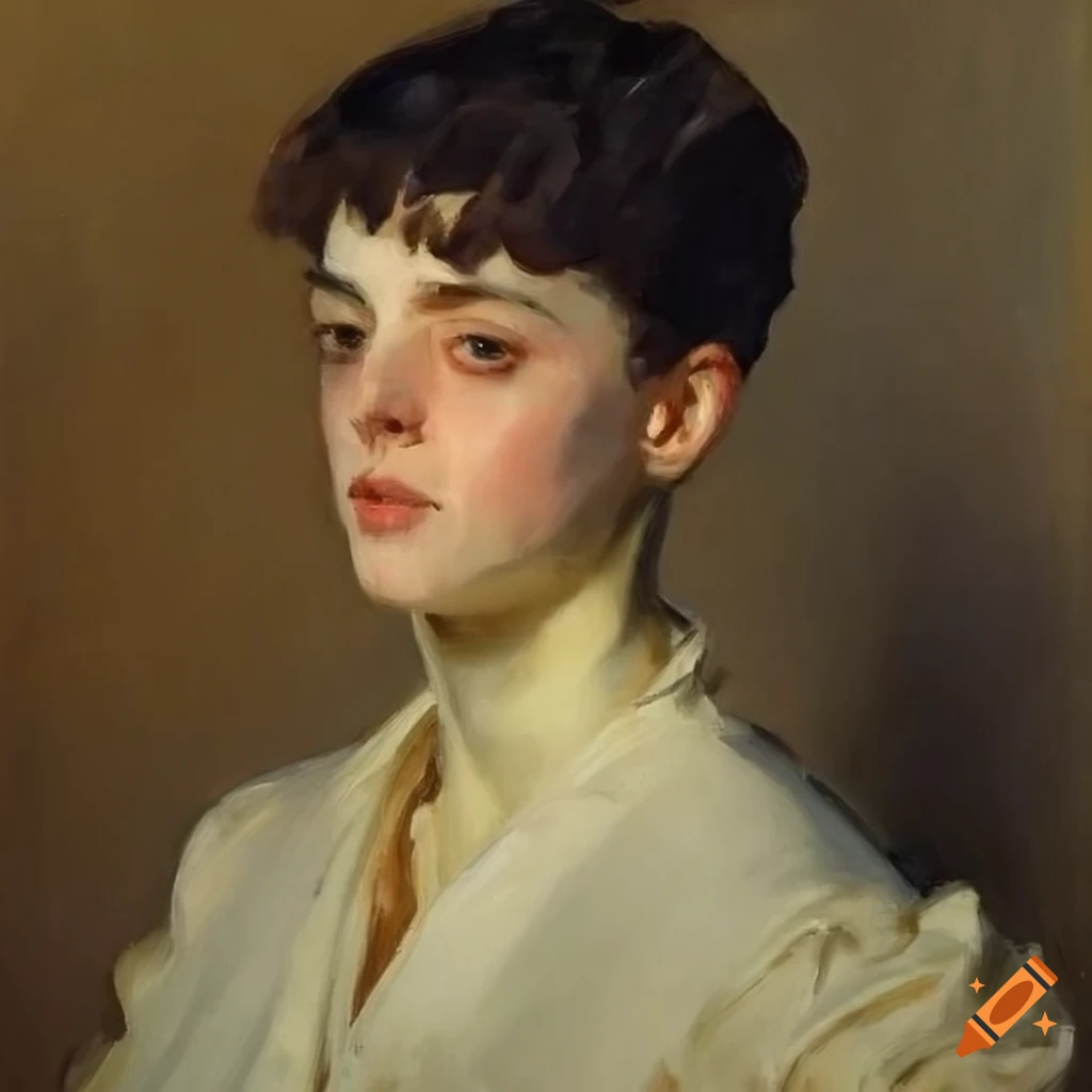 Portrait of a tomboy by singer Sargent on Craiyon