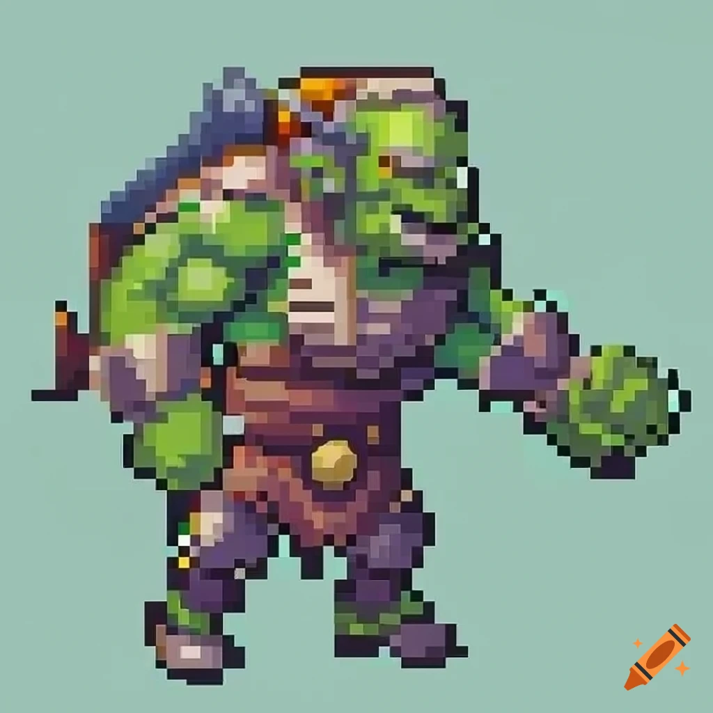 16 bit SNES pixel art orc in JRPG style on Craiyon