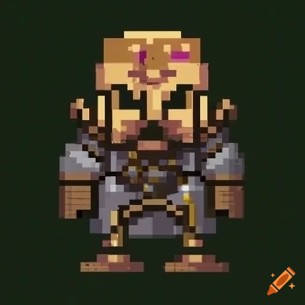 16 bit snes pixel art of a medieval soldier in jrpg style on Craiyon