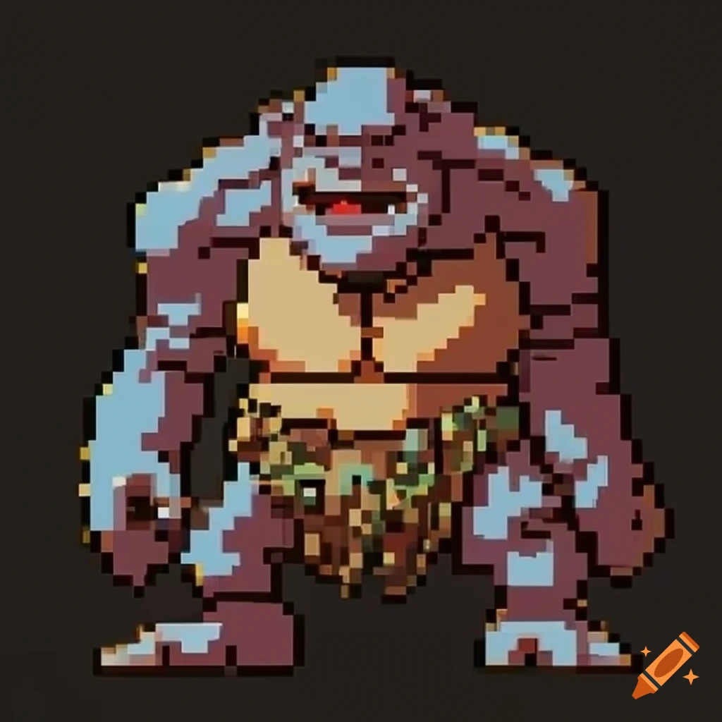 16-bit snes pixel art of an ogre in jrpg style on Craiyon