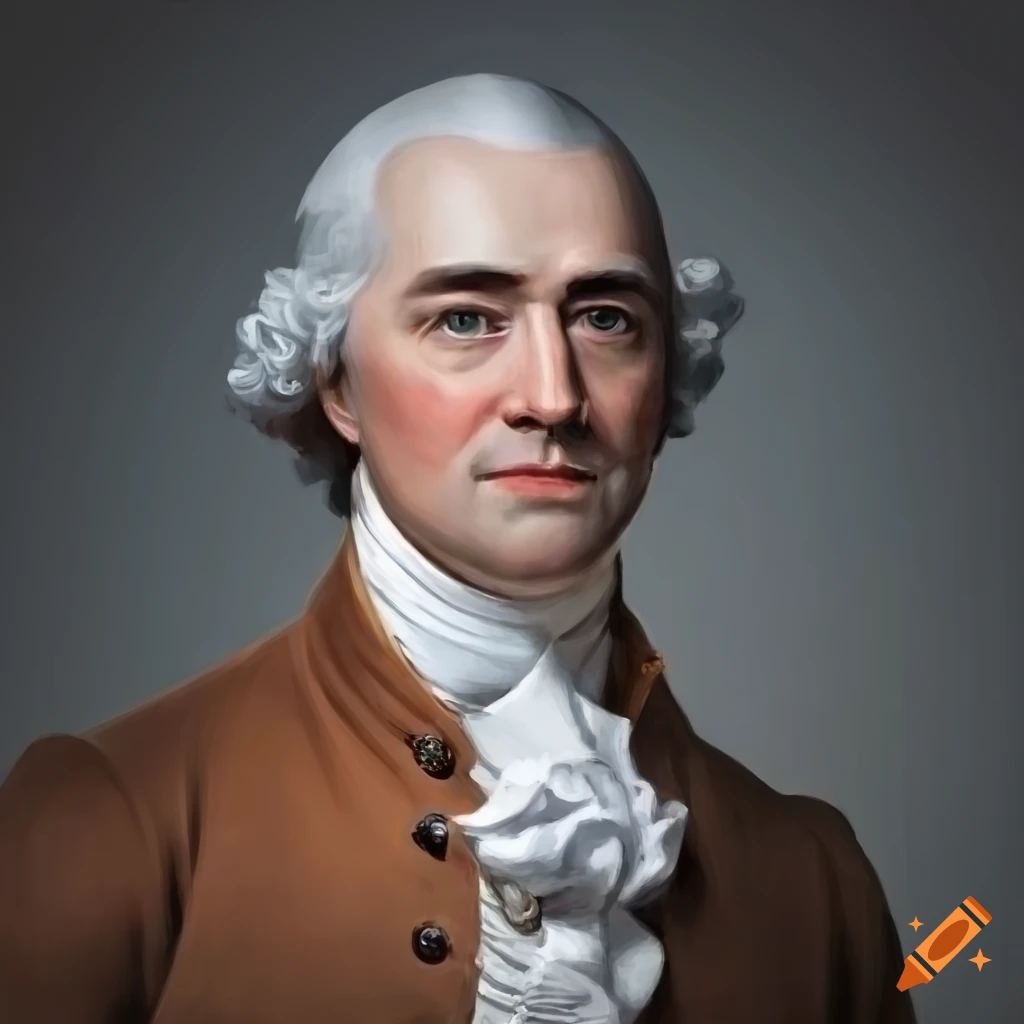 Portrait of alexander hamilton in historical garb on Craiyon