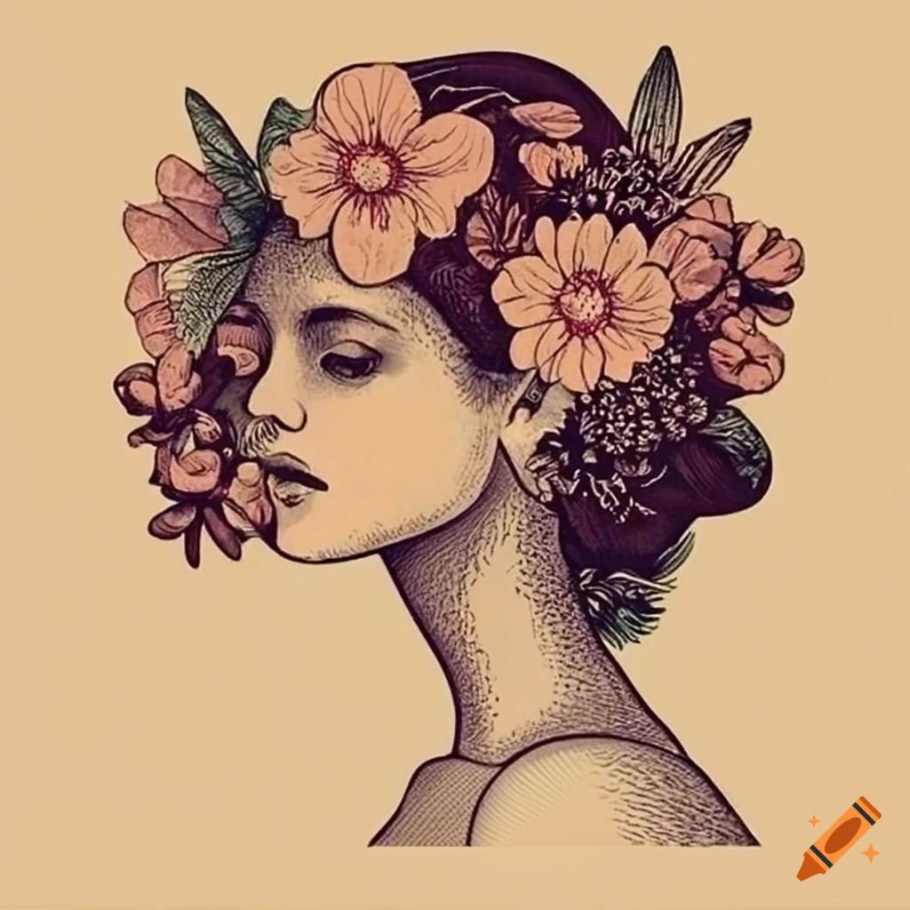 Vintage retro flora combination art on Craiyon