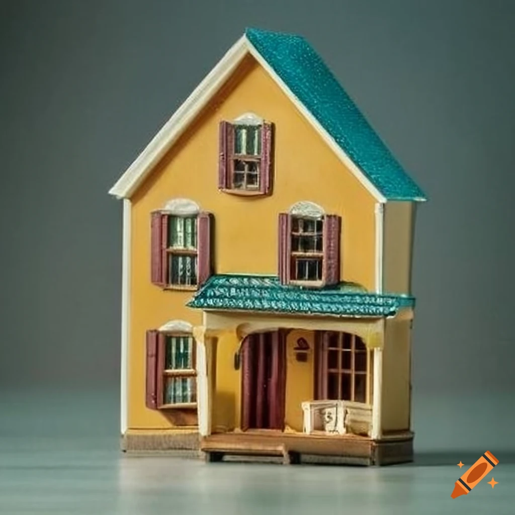 Miniature old-fashioned doll house diorama on Craiyon