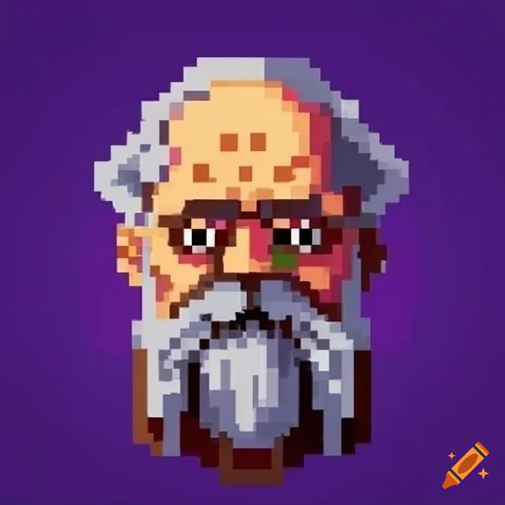 16 bit Pixel art old man merchant character in SNES style on Craiyon