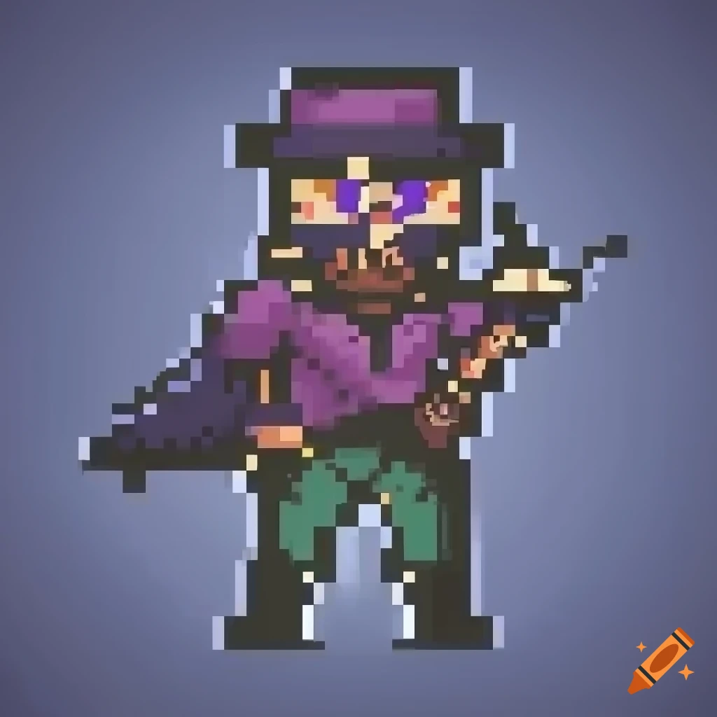 16-bit pixel art bandit robber character in jrpg style idle pose on Craiyon