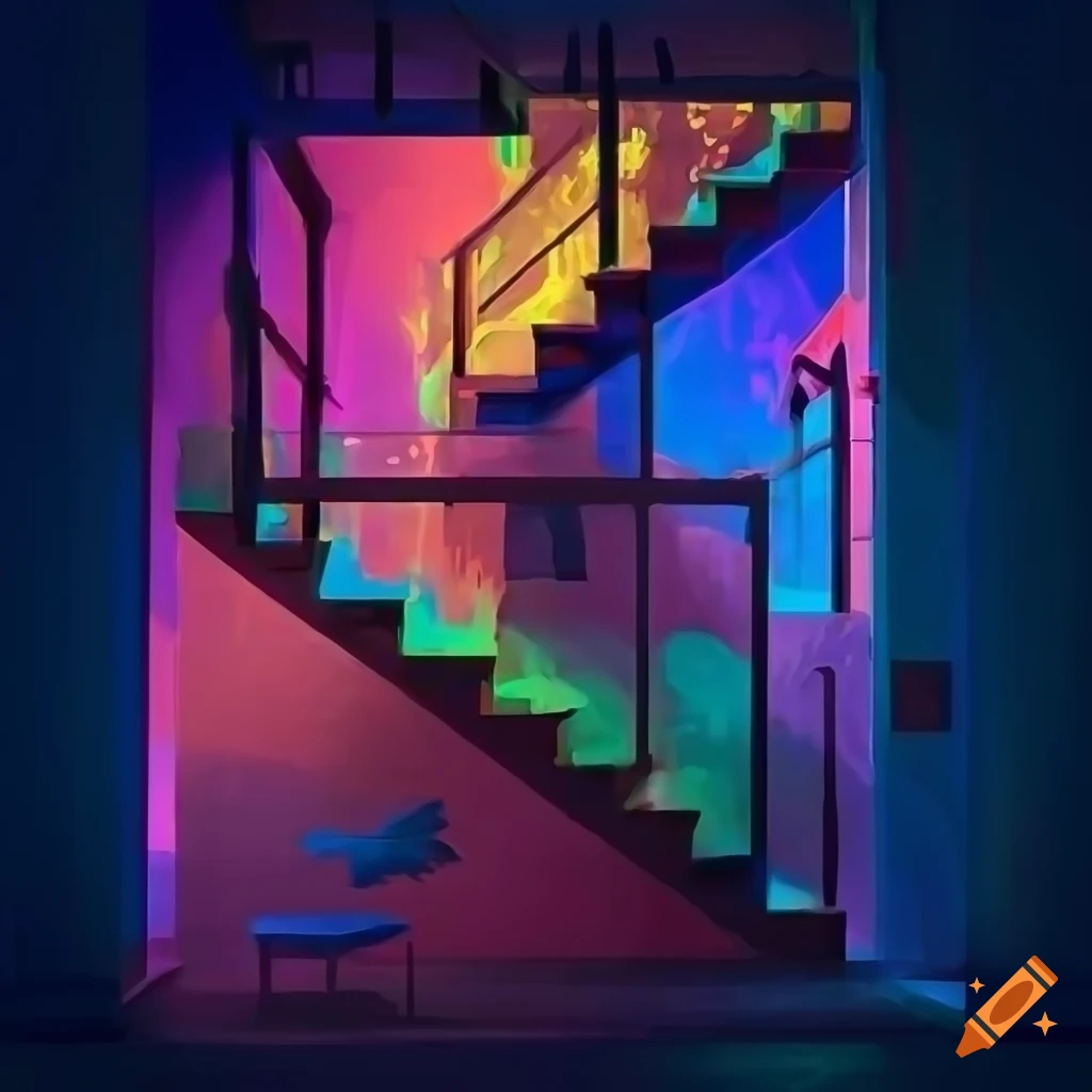 Basic 2d house outline showing levels and stairs in muted acrylic ...