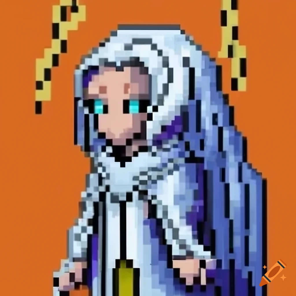 16-bit pixel art of Andariel from Diablo with intricate details on Craiyon