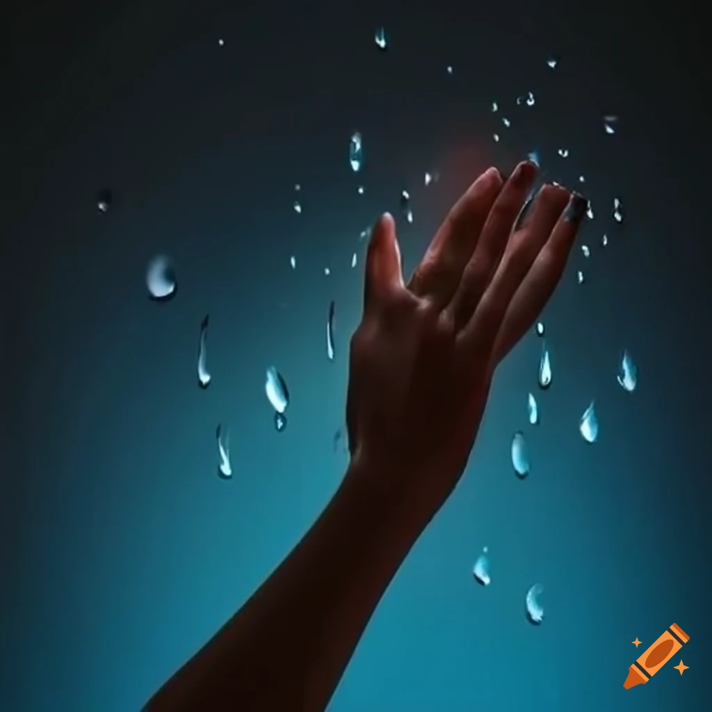 Hands falling like rain drops on Craiyon