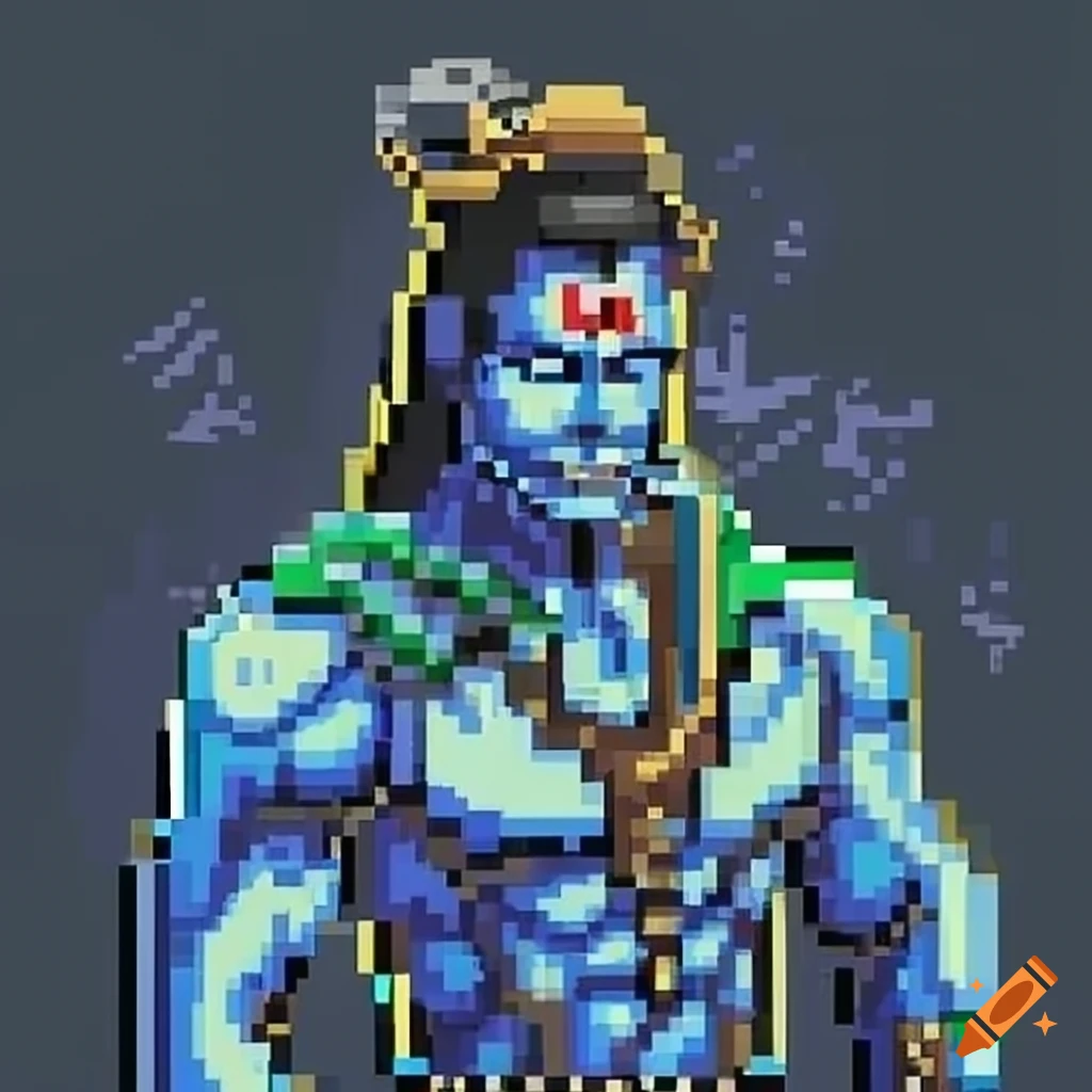 16 bit snes pixel art of shiva from mortal kombat on Craiyon