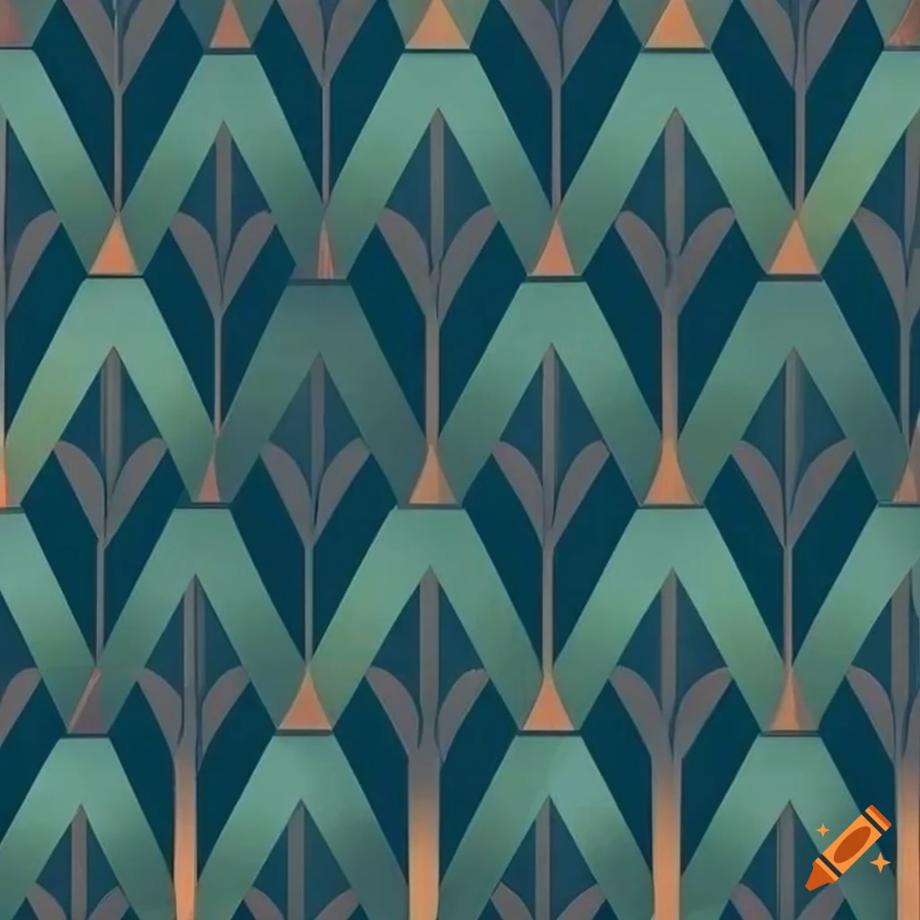 Art deco wallpaper with vibrant colors and geometric patterns on Craiyon
