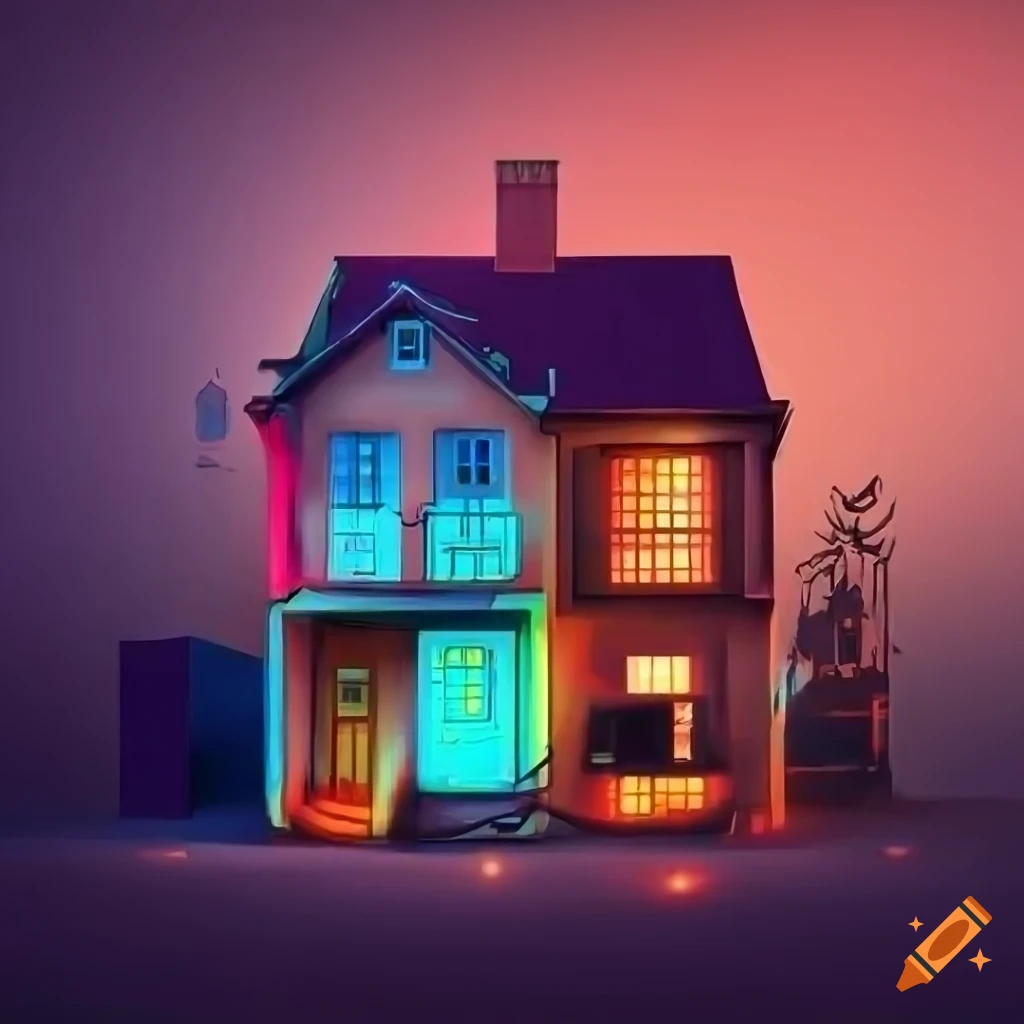 Basic 2d house outline showing levels and stairs in muted acrylic ...