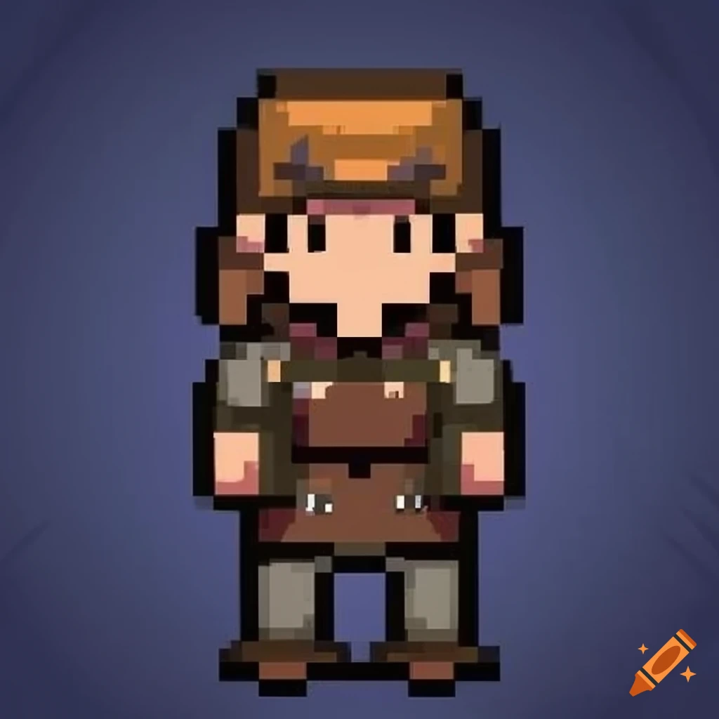 16 bit SNES JRPG pixel art of medieval fisherman in idle pose on Craiyon