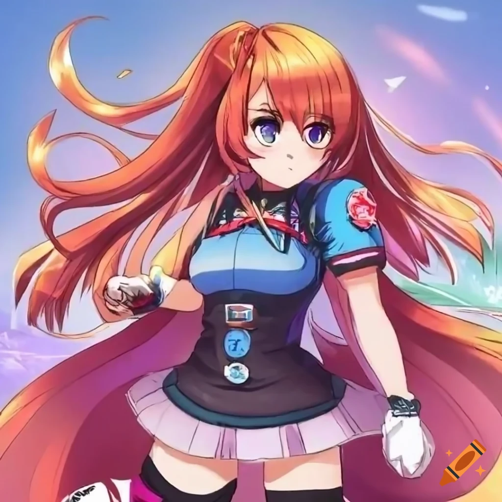 Waifu OC character from Pocket Card Jockey video game on Craiyon