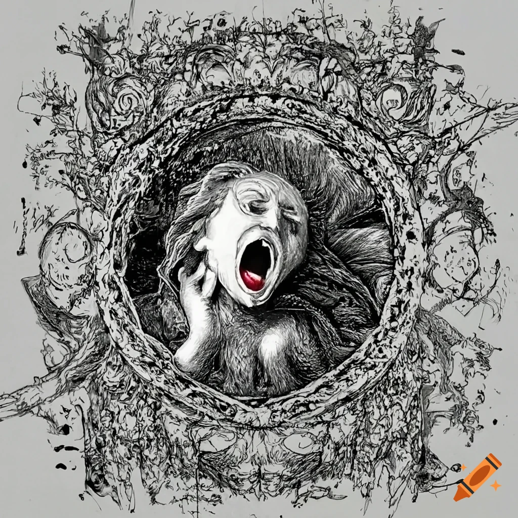 Baroque Art style pencil drawing of Sirens screaming in warning on Craiyon