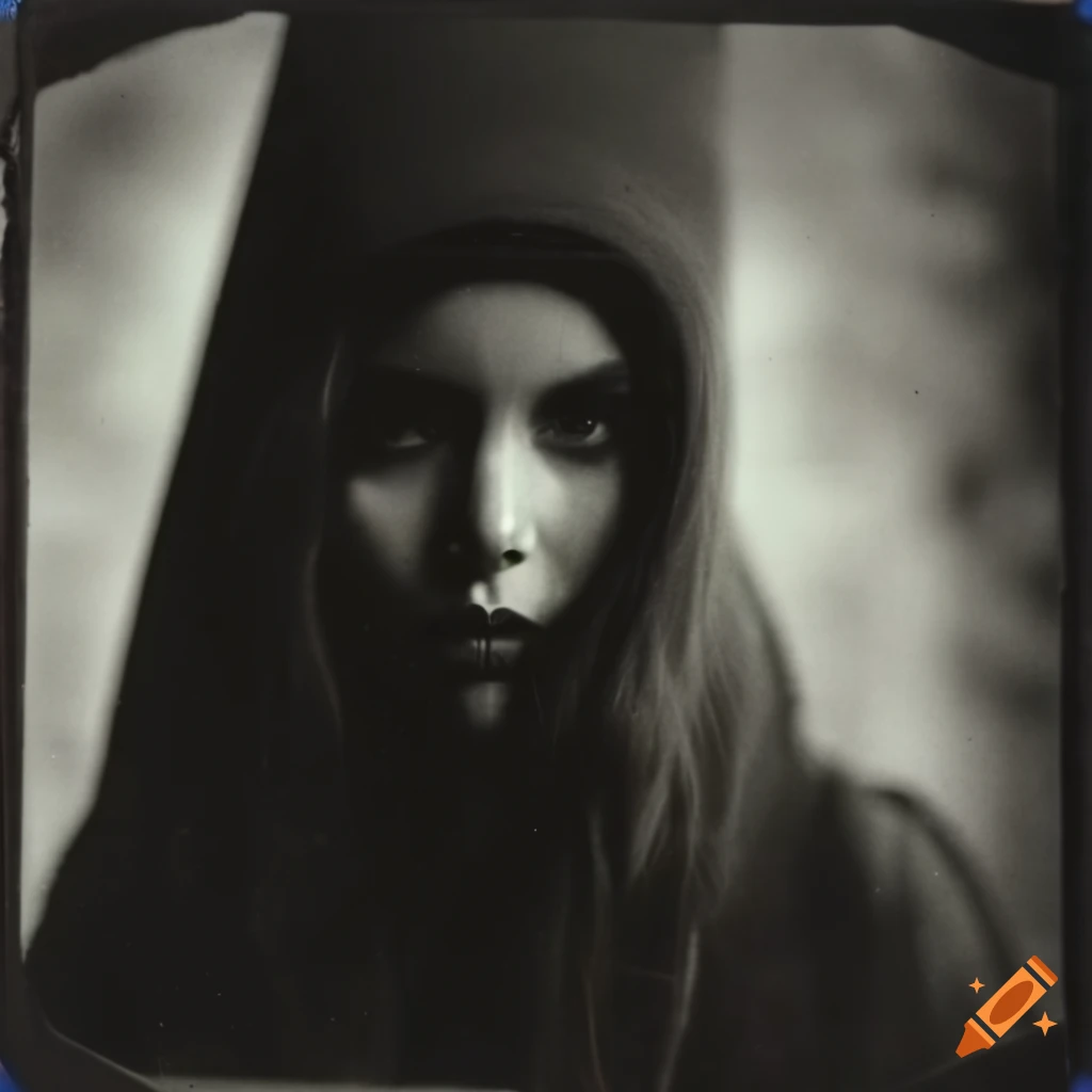 Winter scene captured with a 1970s polaroid in an experimental style on ...