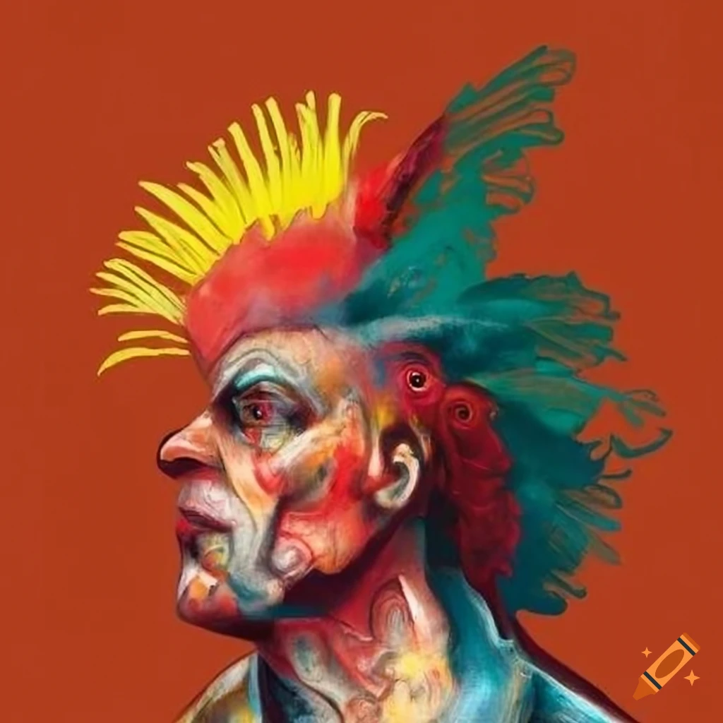 Rooster-headed man with unique hairstyle and facial features in Francis ...