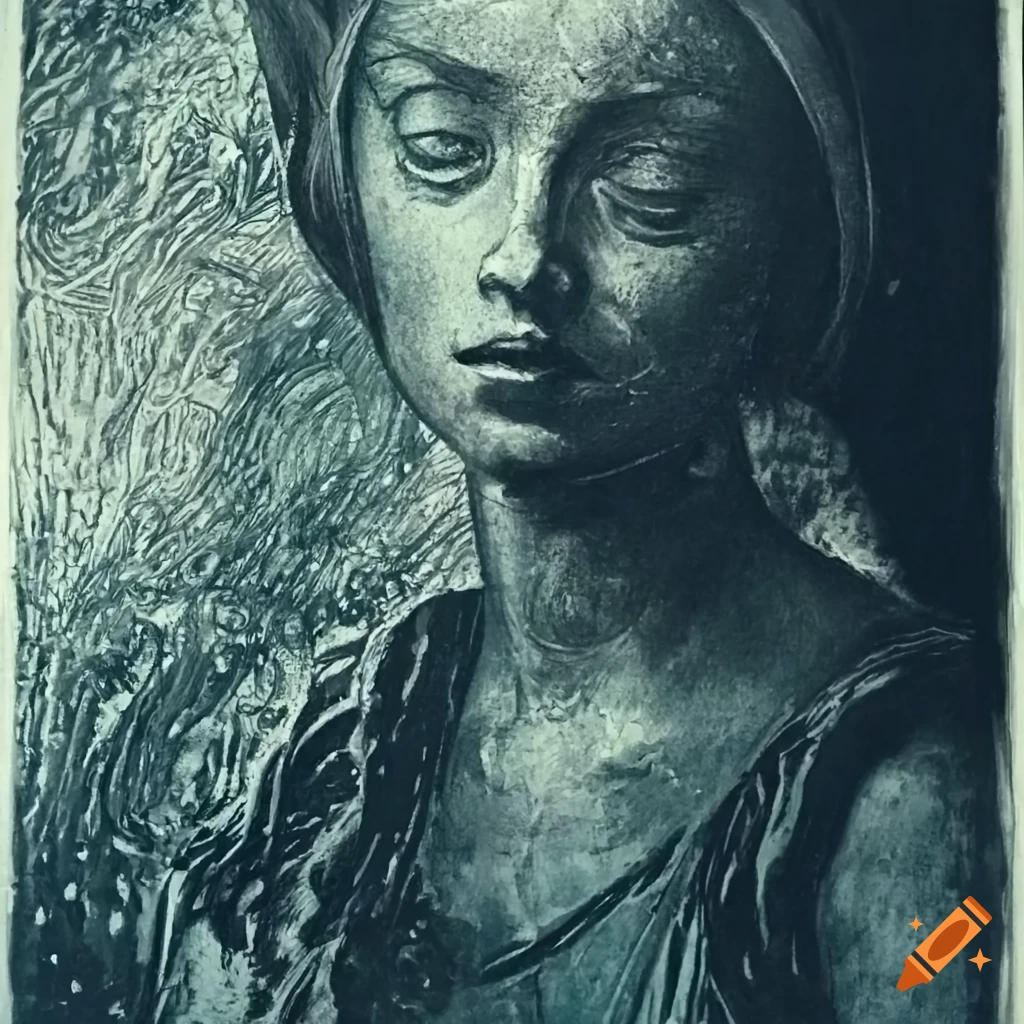 Abstract aquatint design on Craiyon