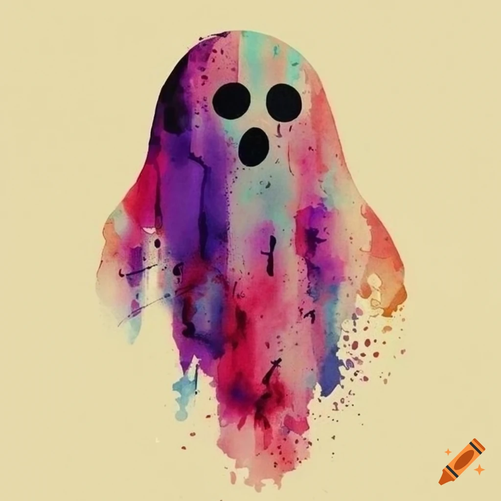 Ink retro art ghost poster with vintage style on Craiyon
