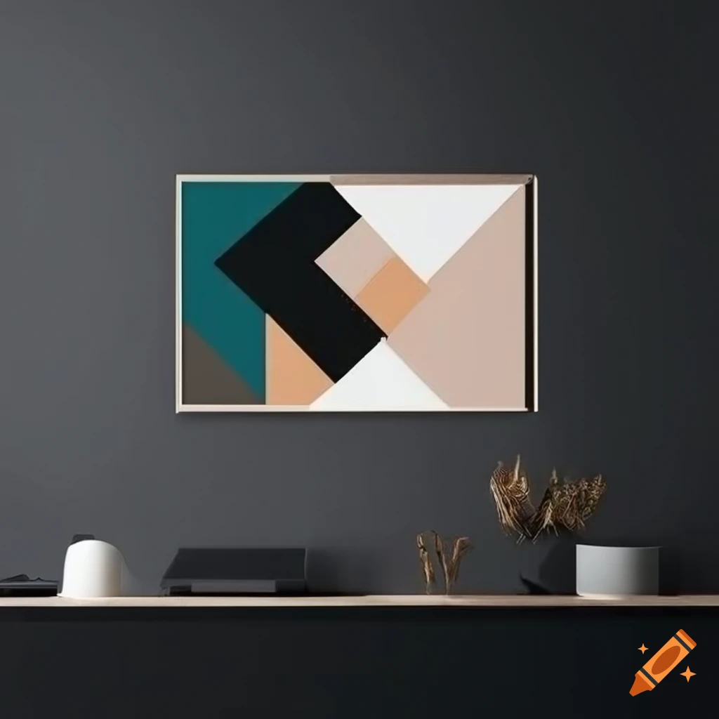Modern minimalist geometric abstract wall art set on Craiyon