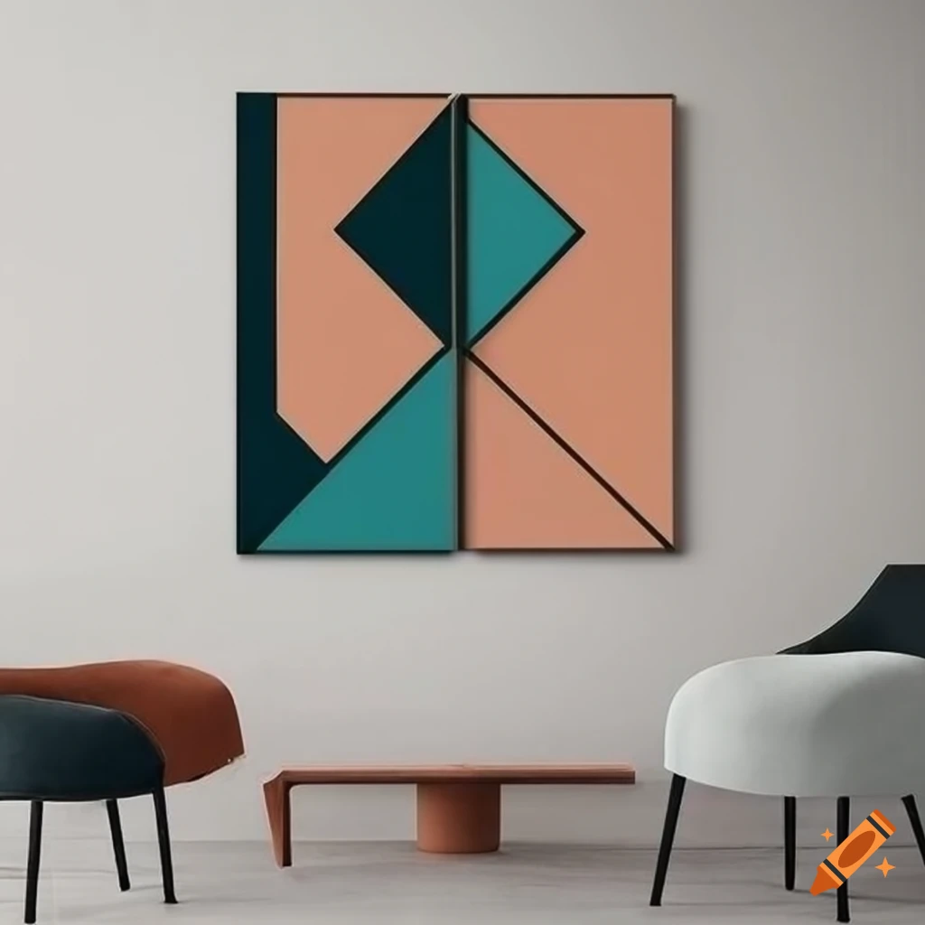 Modern minimalist geometric abstract wall art set on Craiyon