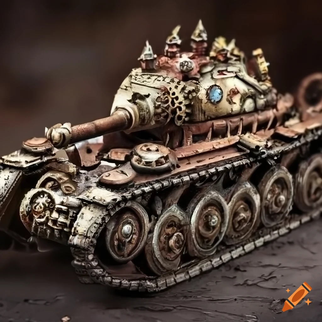 Russian red army empire warhammer elvish steampunk tank on a battle ...